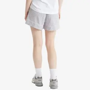 GANNI Yarn Dyed Stripe Elasticated Shorts - Soft Chambray