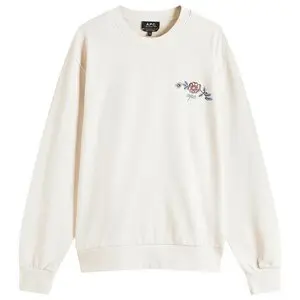 A.p.c. Tyler Floral Logo Crew Sweatshirt - Ecru