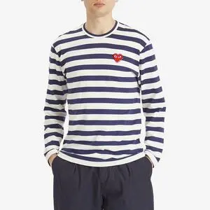 Play Comme Des Garcon Studded Heart Long Sleeve T-shirt