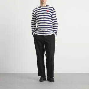 Play Comme Des Garcon Studded Heart Long Sleeve T-shirt