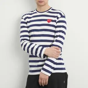 Play Comme Des Garcon Studded Heart Long Sleeve T-shirt