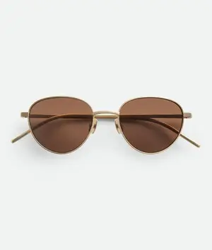 Bottega Veneta Intrecciato Panthos Sunglasses - Bronze/brown