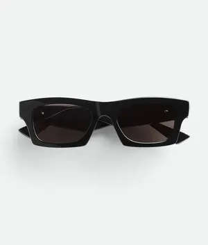 Bottega Veneta Square Acetate Sunglasses - Black/grey