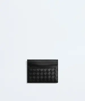 Bottega Veneta Intrecciato Piccolo Card Case - Black/thunder