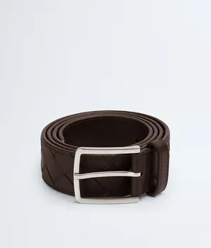 Bottega Veneta Intrecciato Leather Belt - Fondant