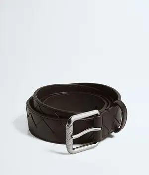 Bottega Veneta Intrecciato Leather Belt - Fondant