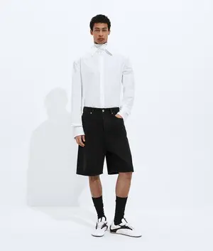 Bottega Veneta Faded Denim Shorts - Black