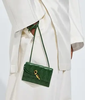 Bottega Veneta Andiamo Badge Holder - Basil