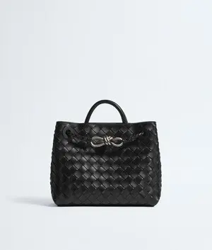 Bottega Veneta Intrecciato Leather Top Handle Bag - Black