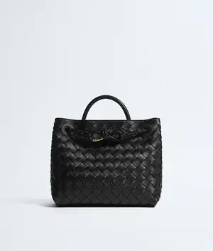 Bottega Veneta Intrecciato Leather Top Handle Bag - Black