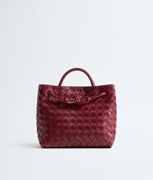 Bottega Veneta Intrecciato Leather Top Handle Bag - Lava Red