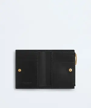Bottega Veneta Intrecciato Small Bi-fold Wallet - Black