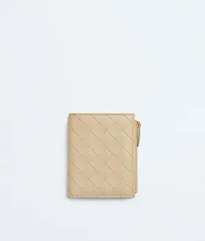 Bottega Veneta Intrecciato Small Bi-fold Wallet - Ecru