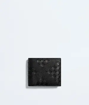 Bottega Veneta Intrecciato Bi-fold Wallet With Coin Purse - Black