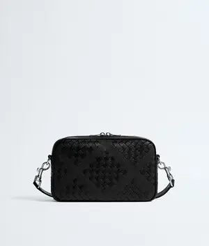 Bottega Veneta Small Intrecciato Camera Bag - Black
