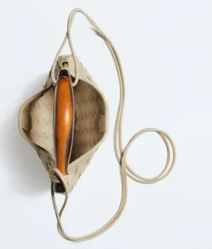 Bottega Veneta Baby Sardine Bag With Tiger Eye Stone Handle - Ecru