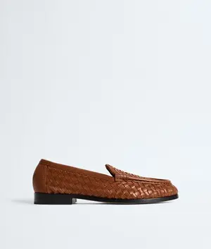 Bottega Veneta Intrecciato Leather Loafers - Tannin