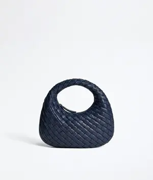 Bottega Veneta Intrecciato Leather Baby Veneta Handheld Bag - Petroleum