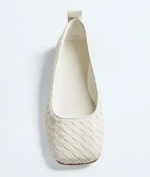 Bottega Veneta Charlotte Ballerina Flats - Alabaster