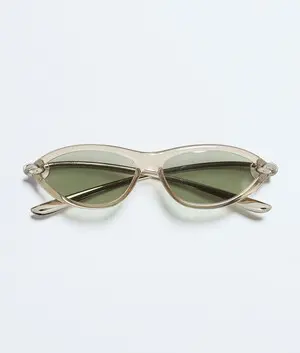 Bottega Veneta Knot Cat Eye Sunglasses - Beige/green