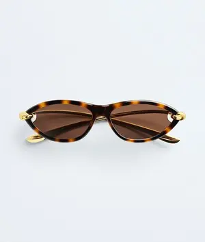 Bottega Veneta Knot Cat Eye Sunglasses - Havana/gold/brown