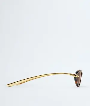 Bottega Veneta Knot Cat Eye Sunglasses - Havana/gold/brown