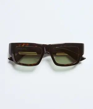 Bottega Veneta Dash Squared Sunglasses - Havana/green