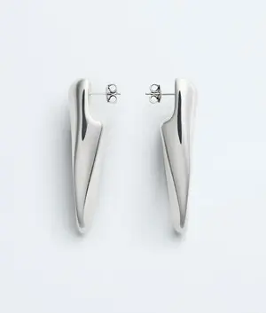 Bottega Veneta Large Prisma Earrings - Silver