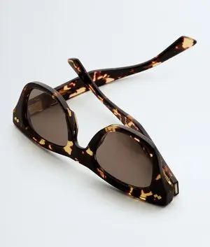 Bottega Veneta Dizzy Squared Sunglasses - Havana/brown