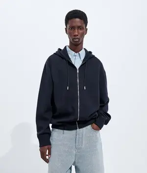 Bottega Veneta Double Wool Hoodie - Navy