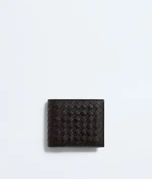 Bottega Veneta Woven Mycelium Bi-fold Wallet - Espresso