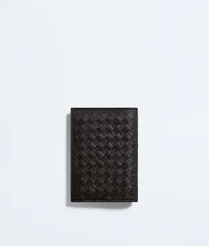 Bottega Veneta Woven Mycelium Passport Case - Espresso