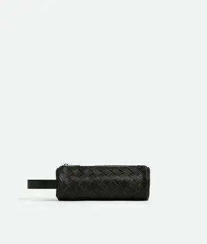 Bottega Veneta Intrecciato Cylinder Pencil Case - Black