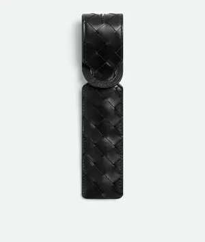 Bottega Veneta Intrecciato Long Tag Holder - Black