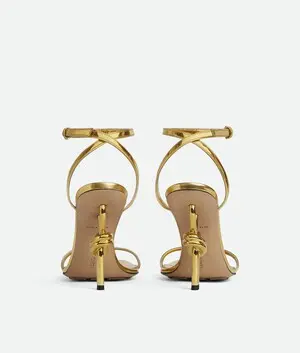 Bottega Veneta Knot Ankle Strap Sandals - Gold