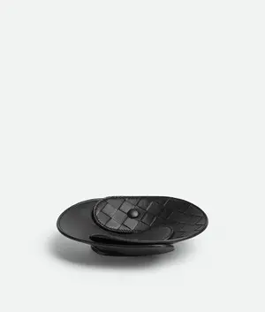 Bottega Veneta Interlocking Leather Tray - Black