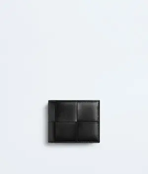 Bottega Veneta Cassette Small Bi-fold Wallet With Zip - Black