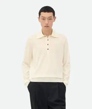 Bottega Veneta Light Fine Cashmere Polo Jumper