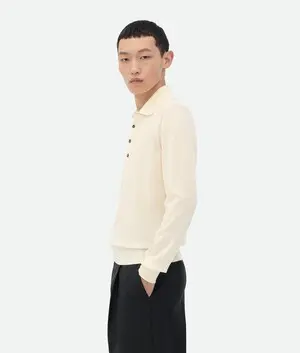 Bottega Veneta Light Fine Cashmere Polo Jumper