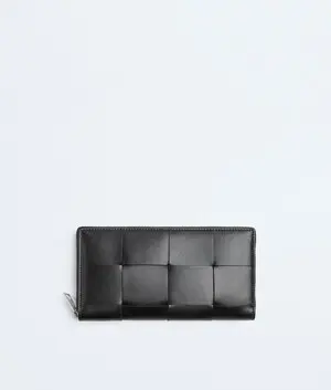 Bottega Veneta Cassette Zip Around Wallet - Black