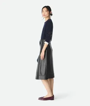 Bottega Veneta Leather A-line Skirt