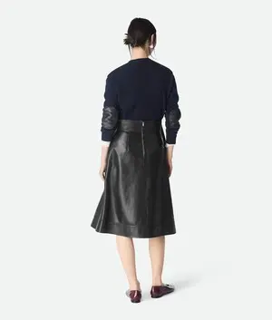 Bottega Veneta Leather A-line Skirt