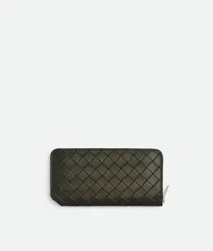 Bottega Veneta Intrecciato Stamp Zip Around Wallet