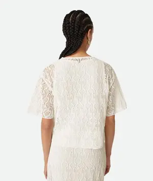 Bottega Veneta Cotton And Silk Fish Lace Top