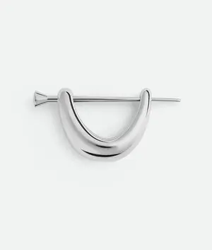Bottega Veneta Ellipse Hair Clip - Silver