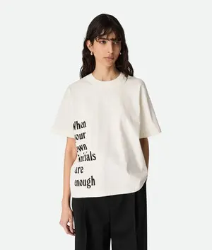 Bottega Veneta Cotton Printed Jersey T-shirt - Chalk
