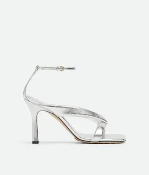 Bottega Veneta Riva Strap Sandal - Silver