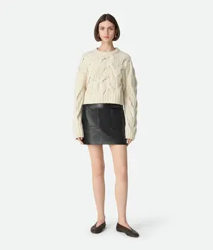 Bottega Veneta Leather Skirt - Black