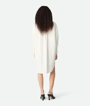 Bottega Veneta Cotton Midi Dress With Metal Knot Buttons