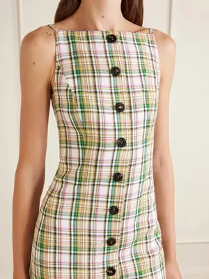 Carolina Herrera Checked Woven Midi Dress